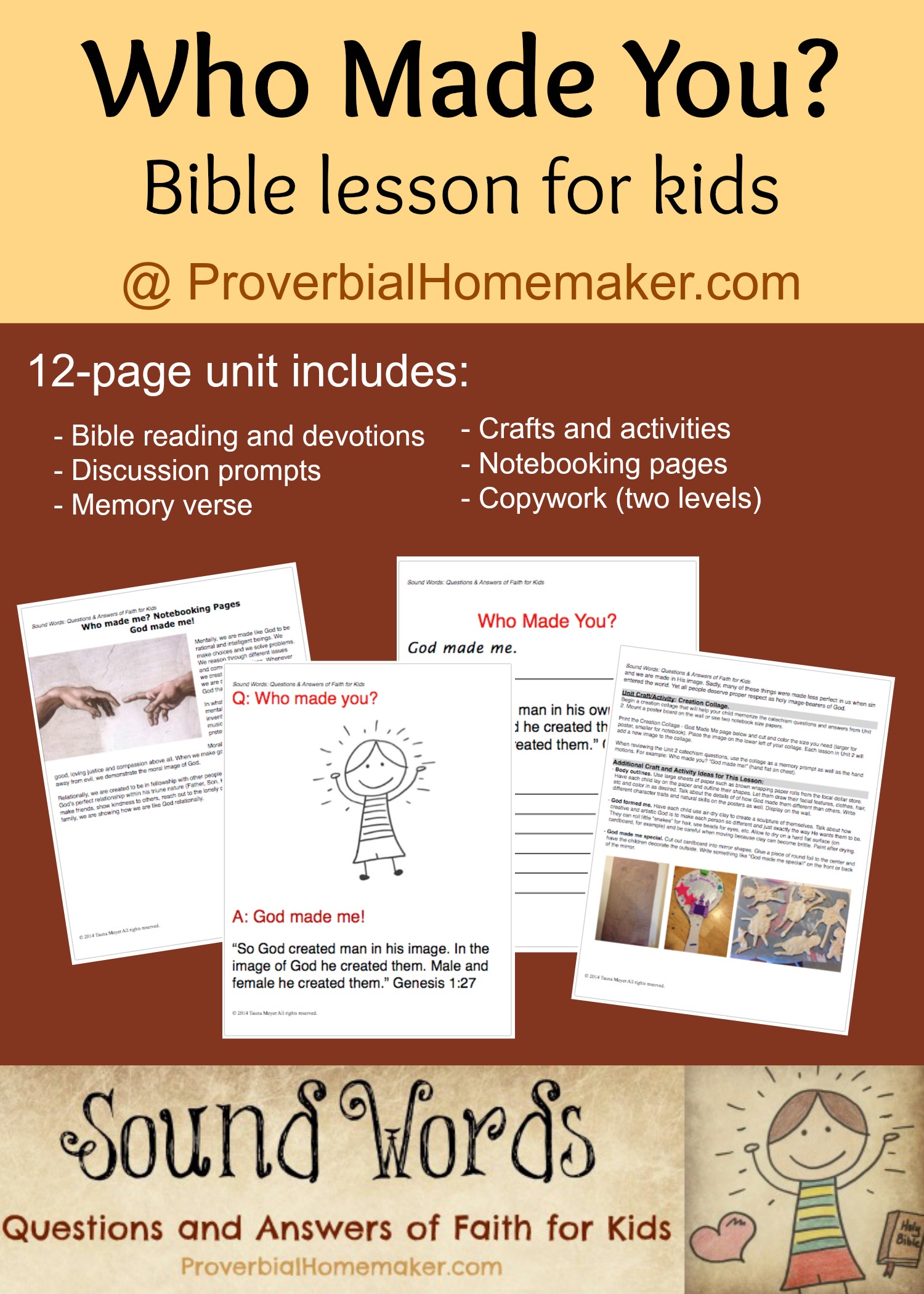 FREE Who Make You Bible Lesson For Kids