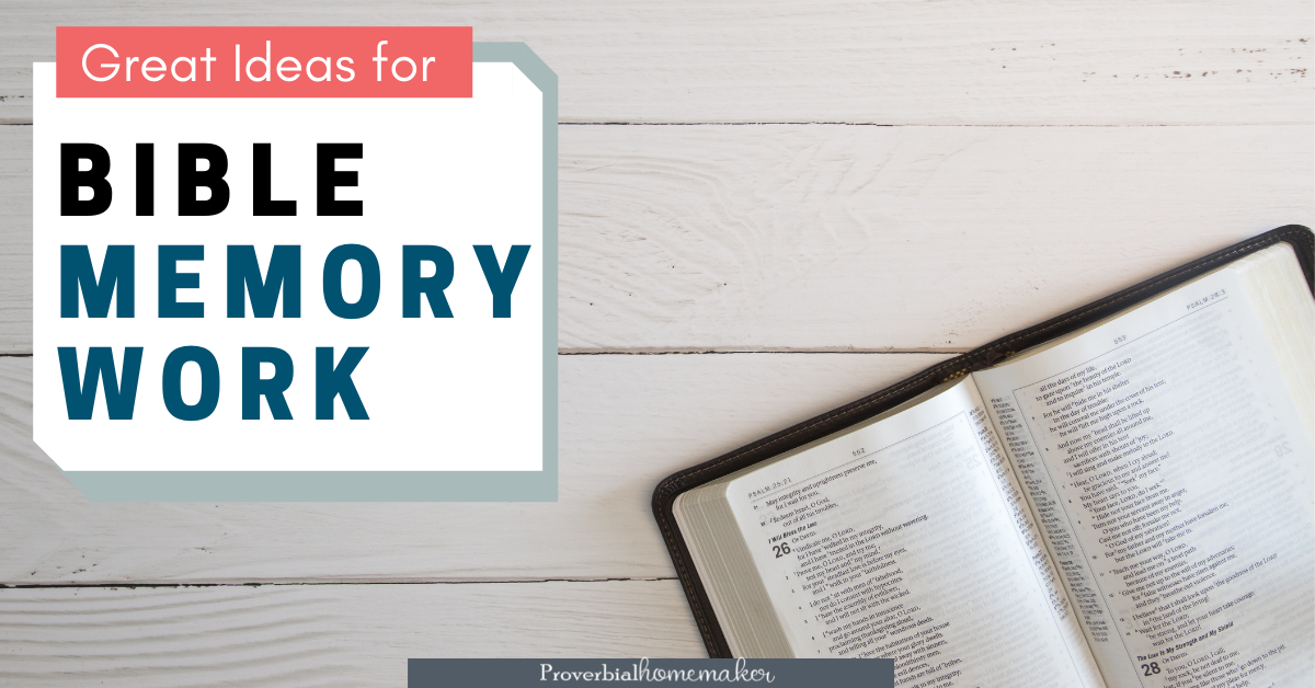 Bible Memory Work Ideas