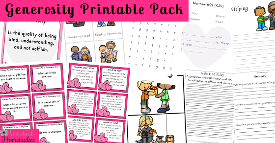 Generosity Printable Pack - Proverbial Homemaker