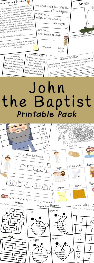 John the Baptist Printable Pack - Proverbial Homemaker