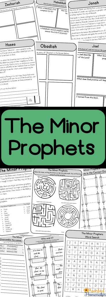 The Minor Prophets Bible Lesson Printable for Kids - Proverbial Homemaker