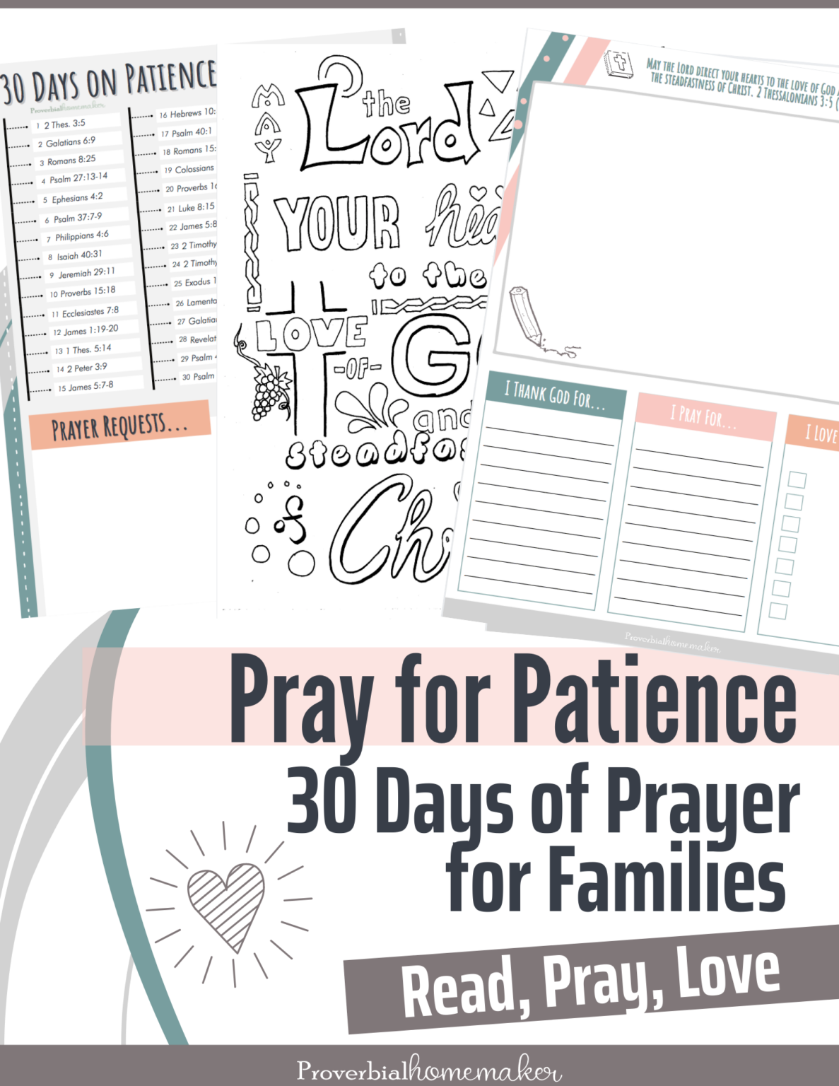 Praying for Patience Printable for Read, Pray, Love