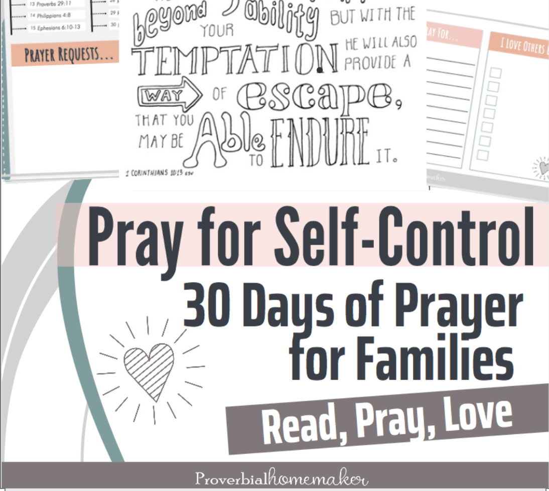 FREE Praying for Self-Control Printable! - Proverbial Homemaker