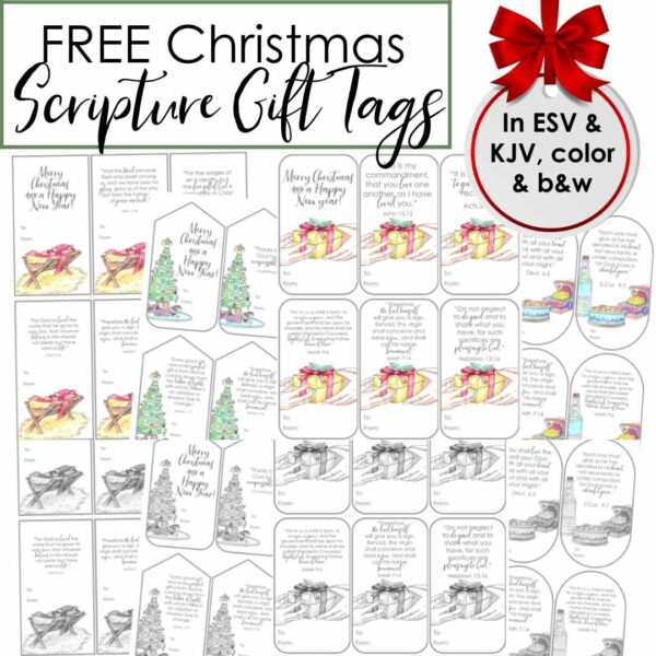 Printable Christmas Gift Tags with Scripture